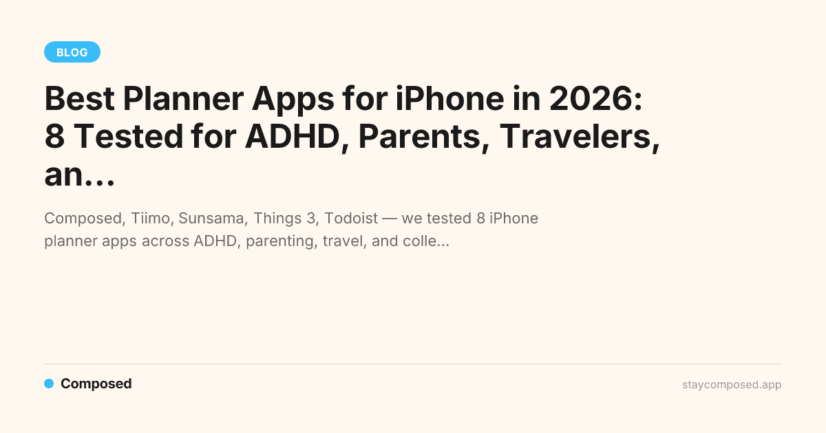 Best Planner Apps for iPhone in 2026: 8 Tested for ADHD, Parents ...